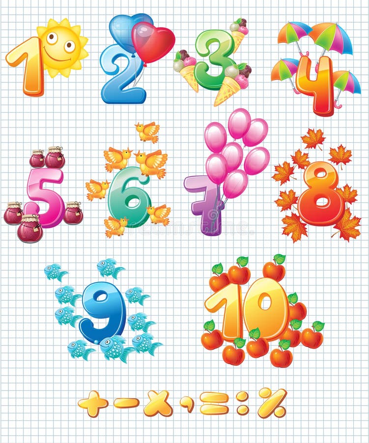 Colorful Numbers for Children Stock Vector - Illustration of funny ...