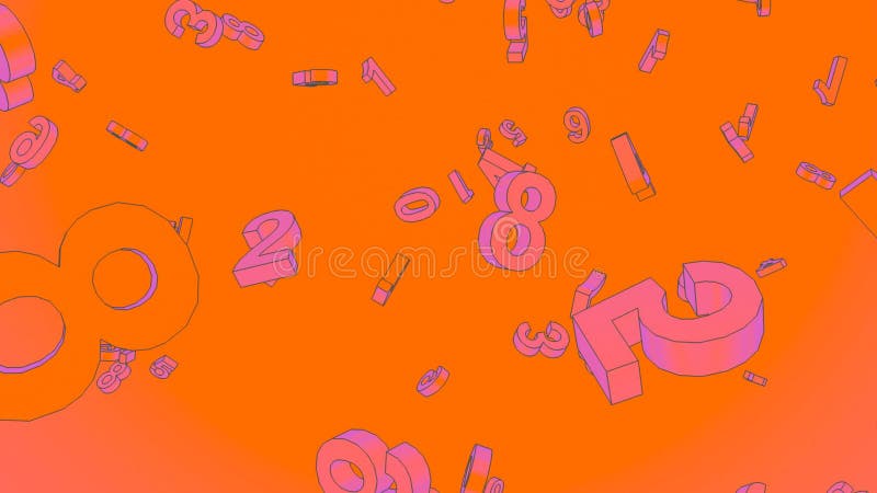Colorful Numbers Row Rotating. Blue Background. Abstract Animation, 3d ...
