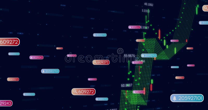 Colorful Numbers and Graphs Creating Animation for Digital Data Visualization Stock Video ...