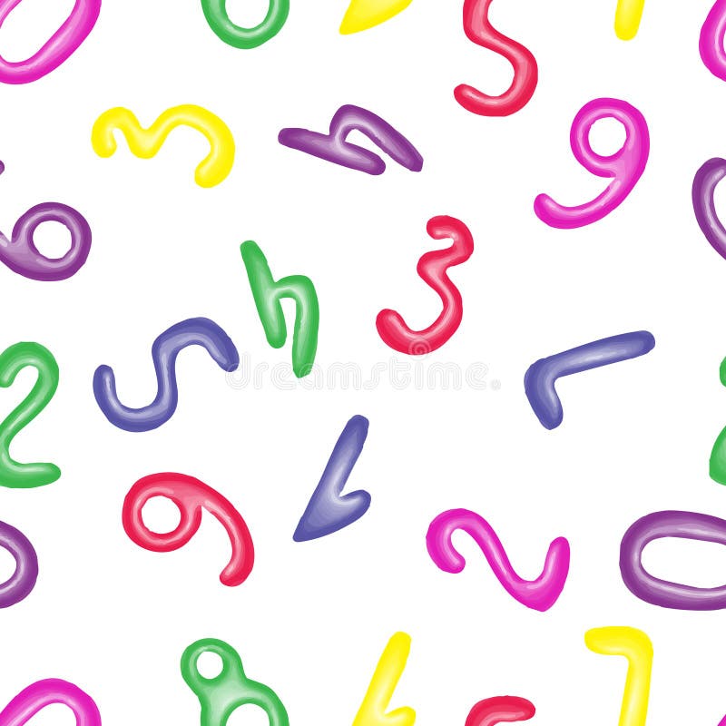 Colorful Numbers from Clay. Seamless Pattern with Plasticine Numeral ... Colorful Numbers from Clay. Seamless Pattern with Plasticine Numeral ...