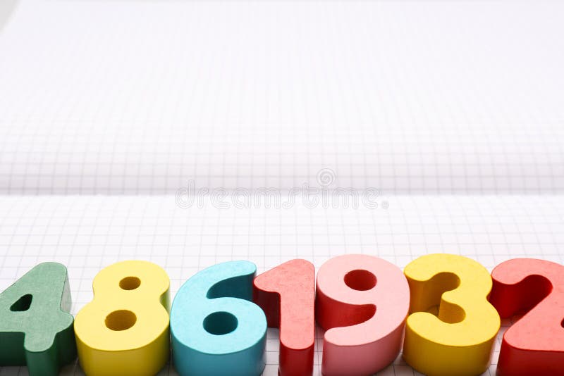 Colorful Numbers on Notebook with Grid Pages. Space for Text Stock ...