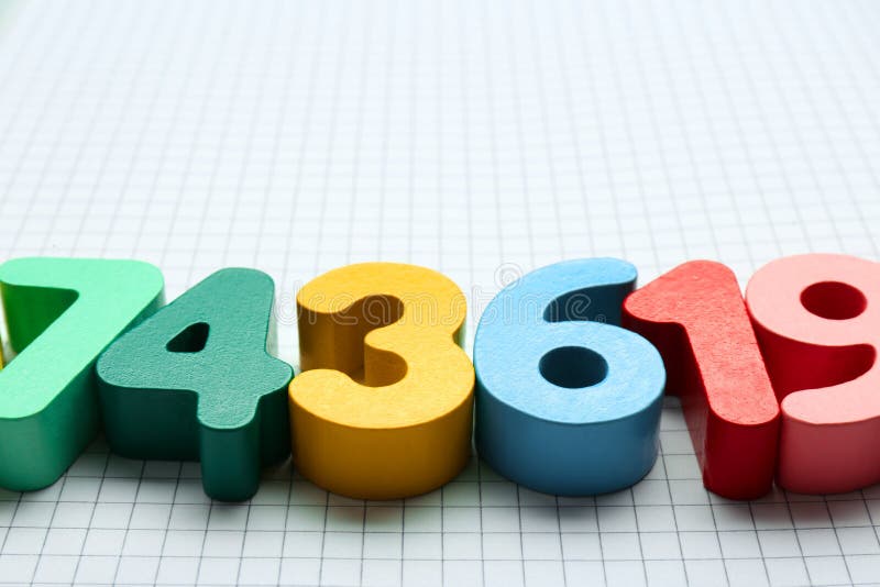 Colorful Numbers on Notebook with Grid Pages. Space for Text Stock ...