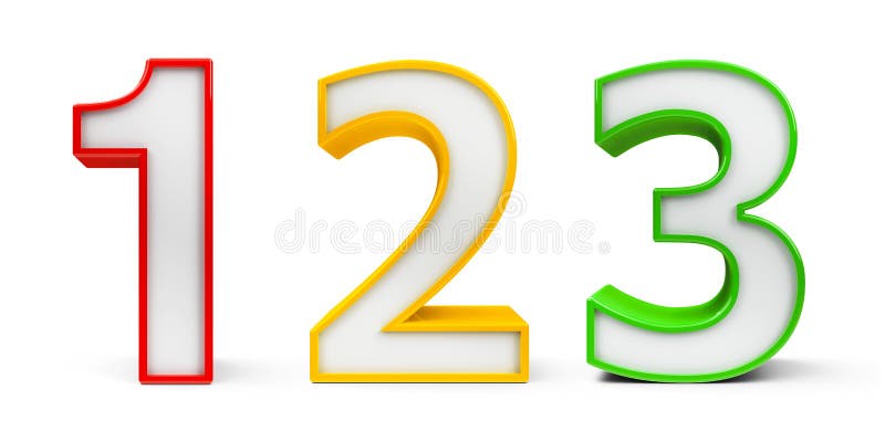 Colorful Numbers 1 2 3 #3 stock illustration. Illustration of place ...