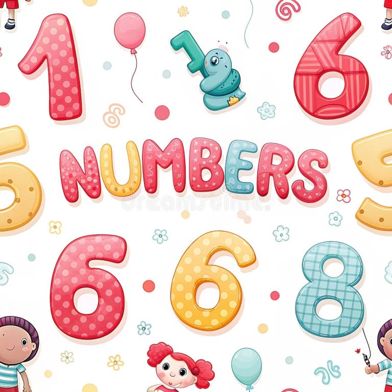 Colorful Numbers Pattern Kids Balloons Learning Background Educational ...