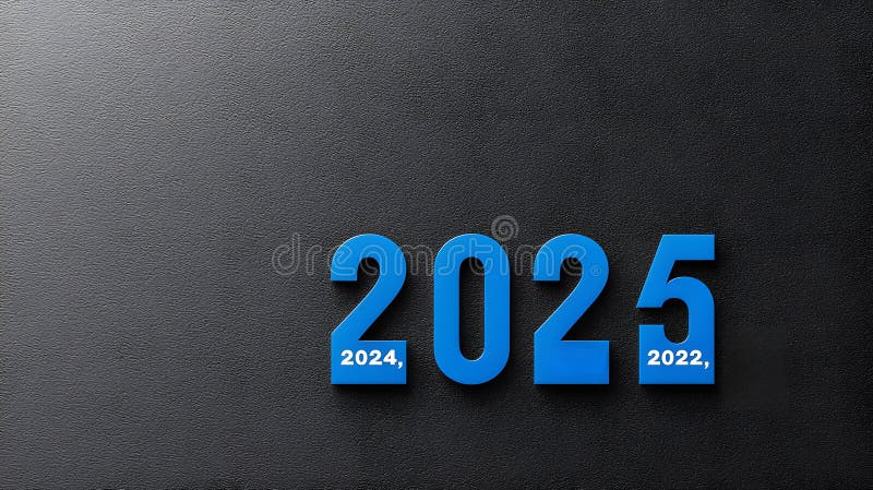Colorful Numbers Representing the Years 2022, 2024, and 2025. Stock ...