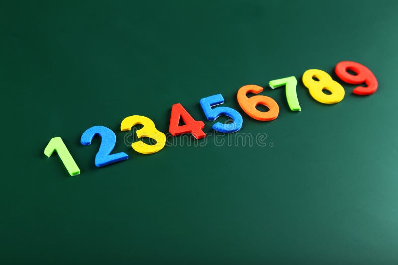 Colorful Numbers on School Board Stock Image - Image of school, three ...