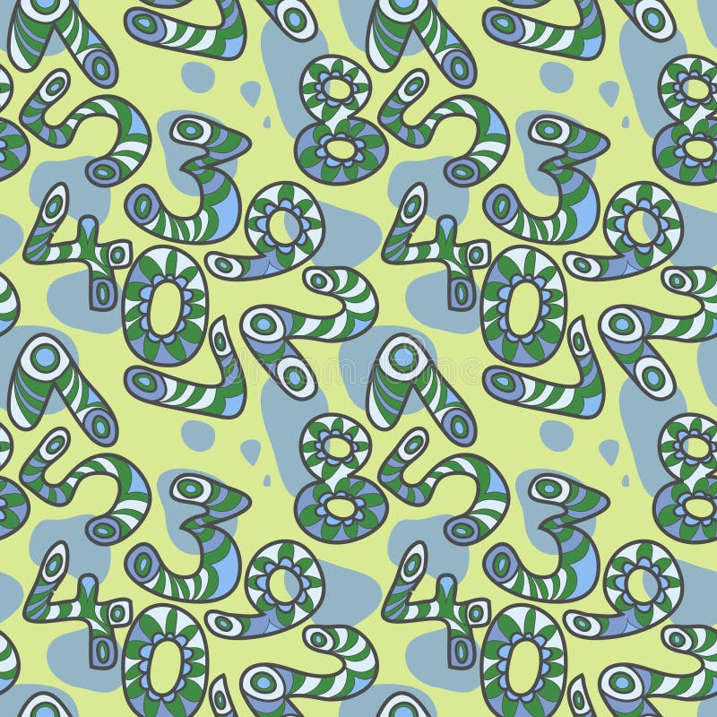 Colorful Numbers. Seamless Pattern. Stock Vector - Illustration of ...