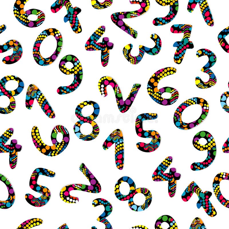 Fun Numbers Seamless Pattern Background Stock Vector - Illustration of ...