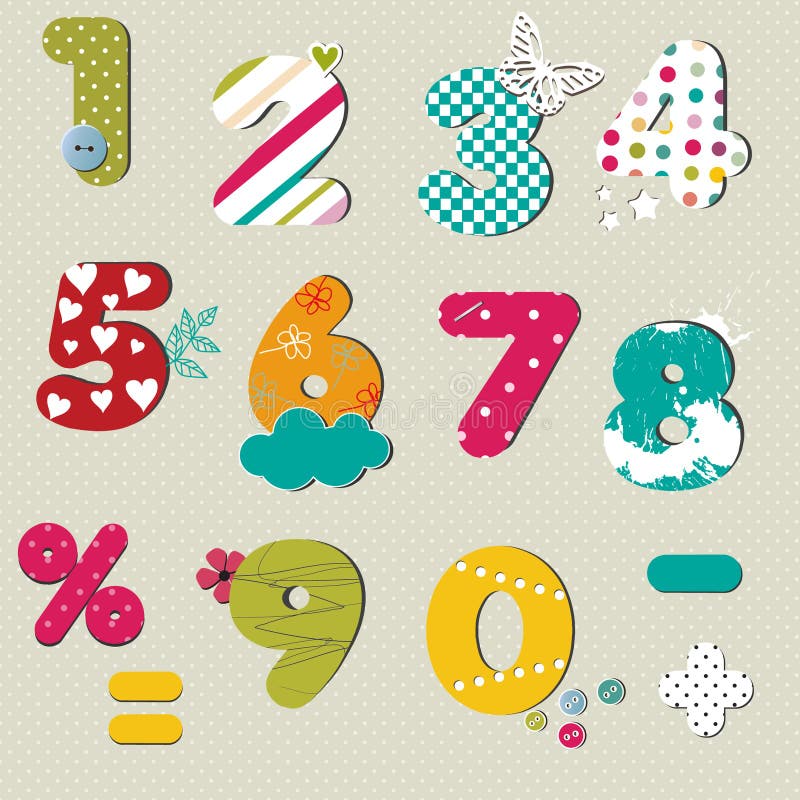 Colorful numbers set stock vector. Illustration of numbers - 21625793