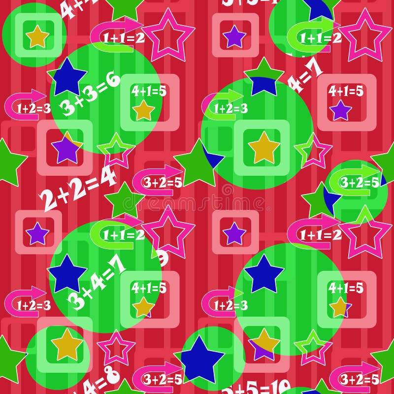 Colorful Numbers and Stars Kids Background Seamless Pattern Stock ... Colorful Numbers and Stars Kids Background Seamless Pattern Stock ...