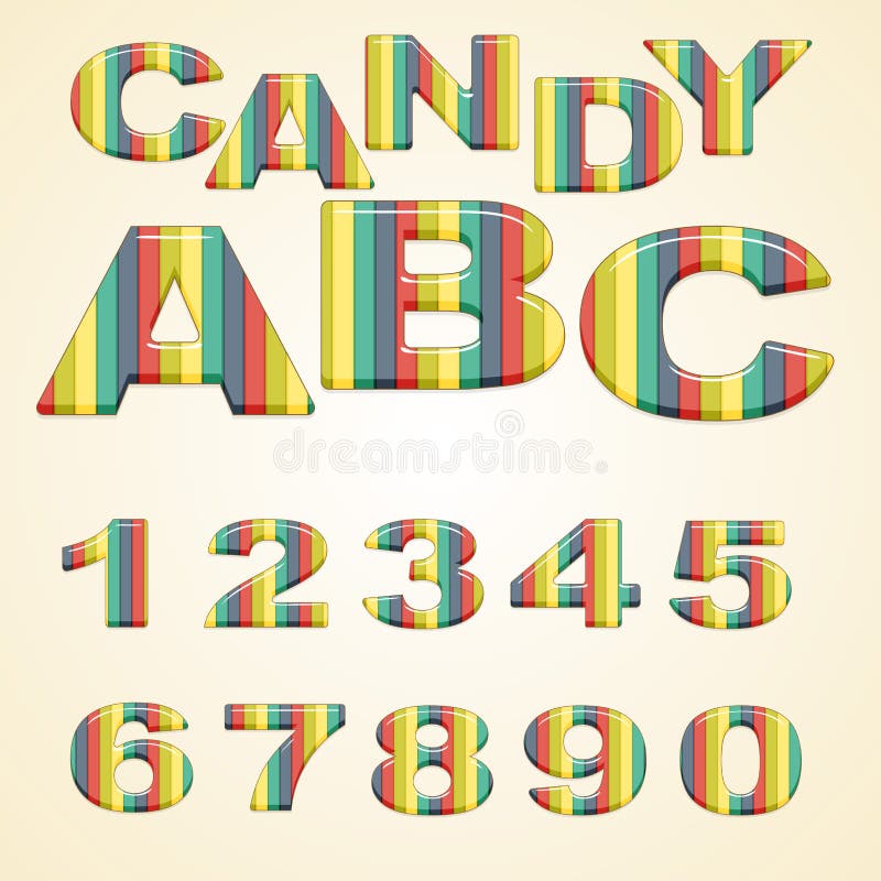 Colorful Numbers Stylized Candy Stock Vector - Illustration of abstract ...