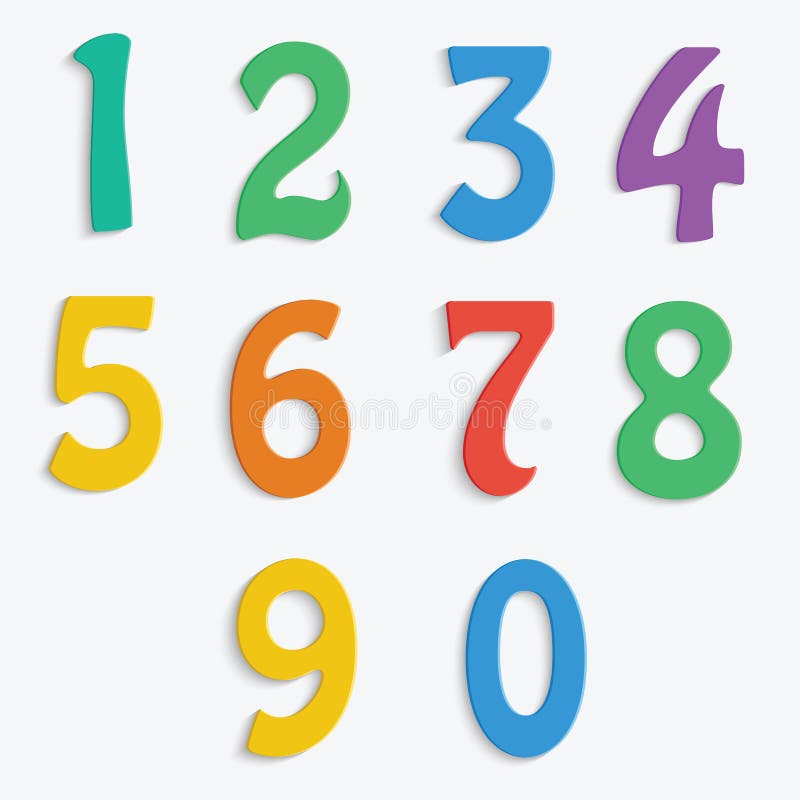 Set of colorful digits stock vector. Illustration of label - 37745570