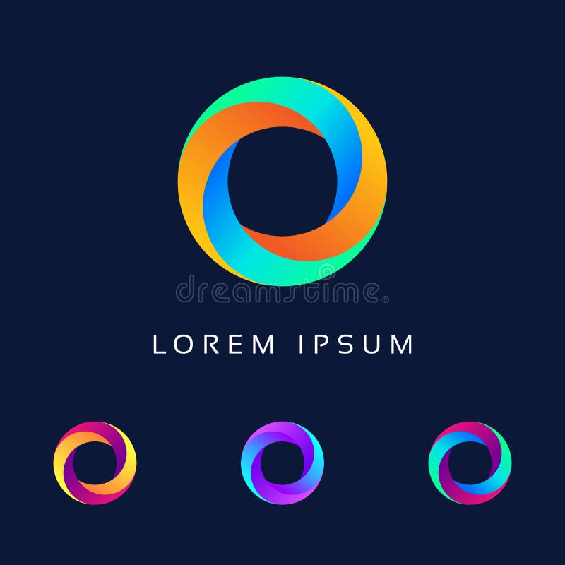 Colorful O Letter Logo Icon Round Shape. Stock Vector - Illustration of ...