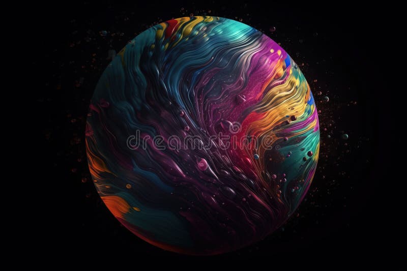 A Colorful Object with a Black Background and a Black Background with a ...