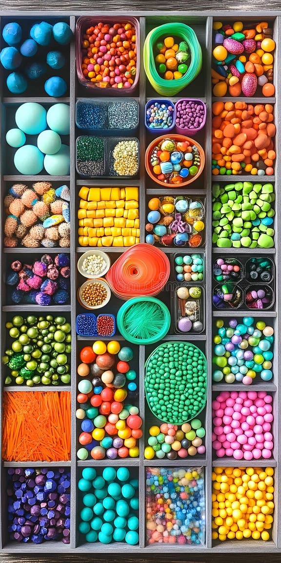 Colorful Object Collage Grid Stock Illustration - Illustration of ...