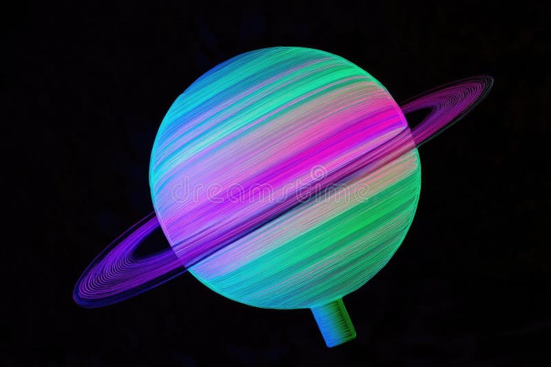 A Colorful Object with a Ring Around it Stock Illustration ...