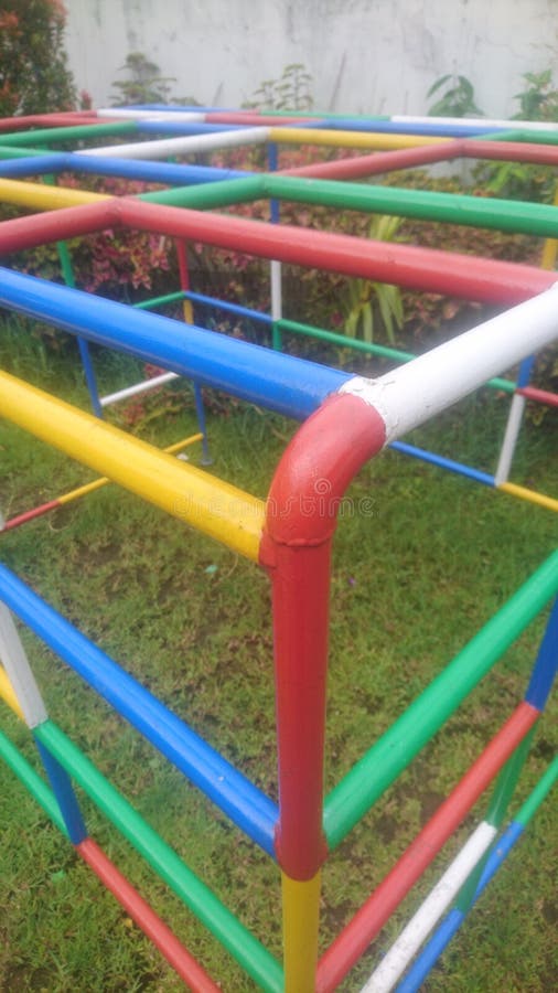 Colorful Obstacle Course Game Stock Photo - Image of park, furniture ...