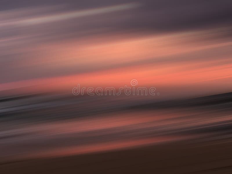 Colorful Ocean Sunset with Long Exposure Effect. Motion Blurred Stock ...