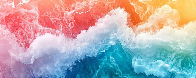Colorful Ocean Waves in Abstract Digital Art Stock Image - Image of ...