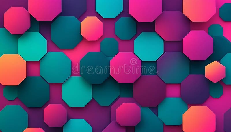 Colorful Octagon Pattern Background - Geometric Design for Creative ...