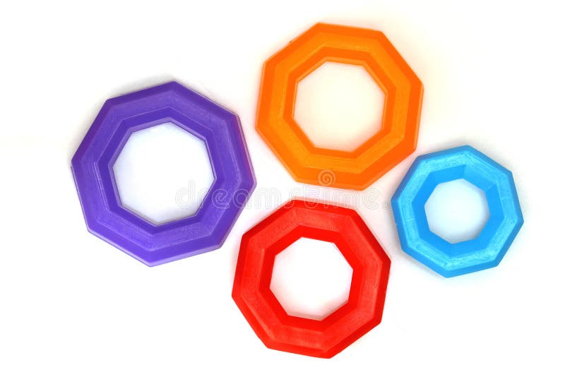 Colorful octagon rings stock image. Image of violet, game - 48795649