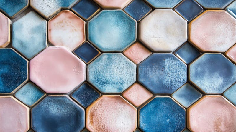 Colorful Octagonal Tile Pattern Texture Background Stock Illustration ...