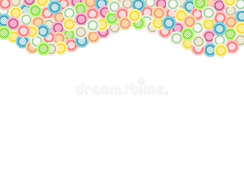 Colorful Octagons Filled with Different Patterns Wavy-like Above Stock ...