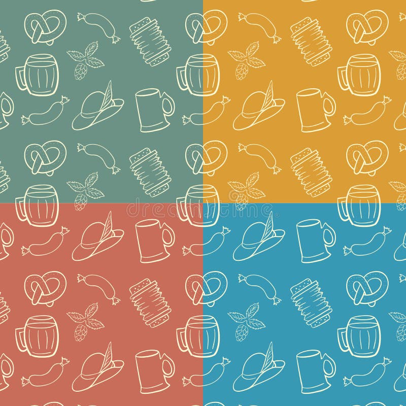 Colorful Octoberfest Seamless Background. Stock Vector - Illustration ...