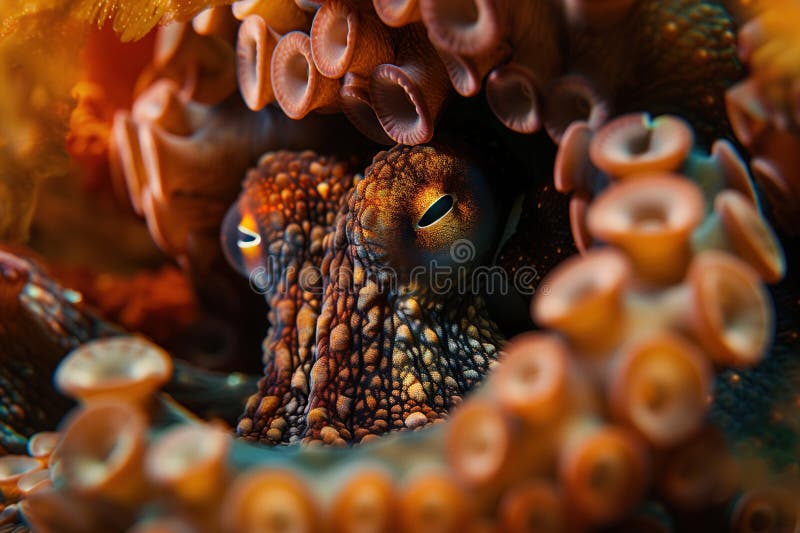 Colorful Octopus at the Corl Reef in the Ocean. Generative Ai Stock ...