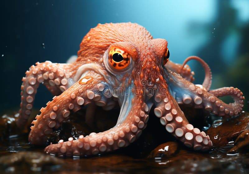 Colorful Octopus in the Ocean. Underwater Life Stock Illustration ...