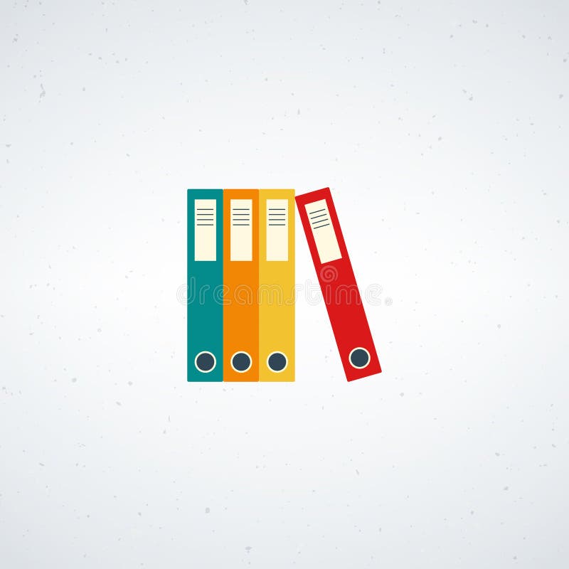 Colorful Office Binders Illustration Stock Illustration - Illustration ...