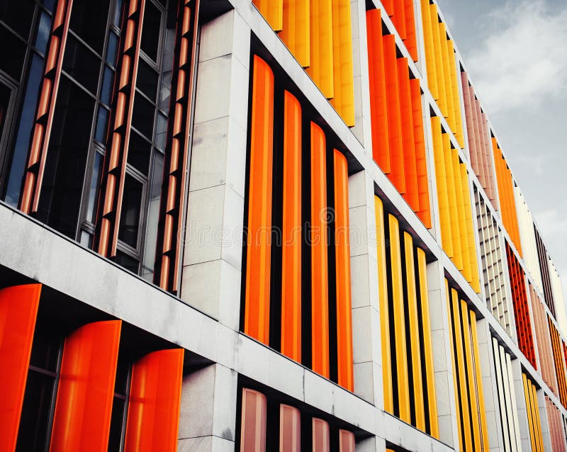 Colorful office building stock image. Image of facade - 246071083