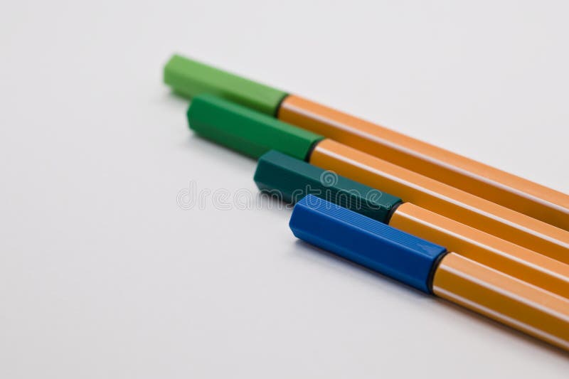 Colorful Office Fineliners L on a Piece of Paper Stock Image - Image of ...