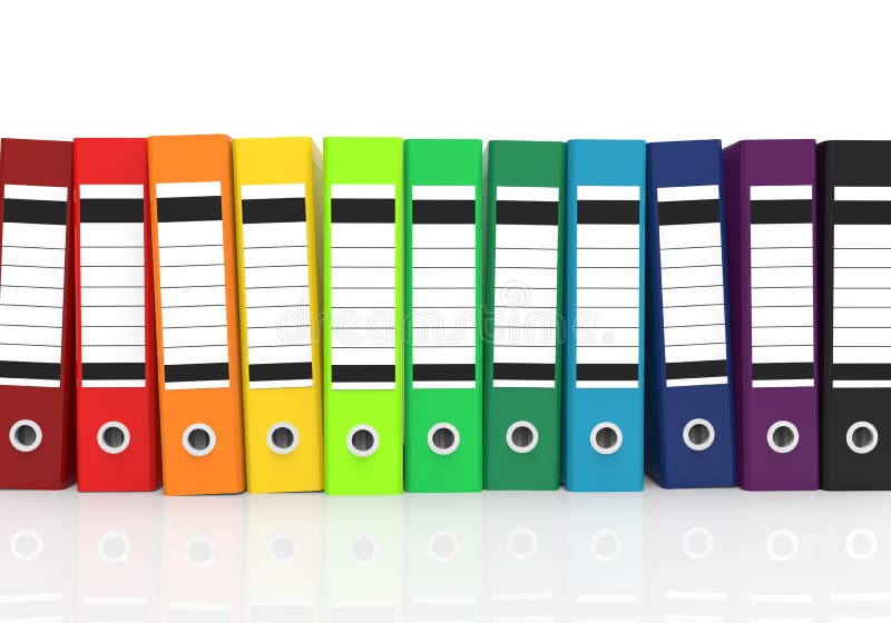 Colorful Office Folders stock illustration. Illustration of form - 30775702