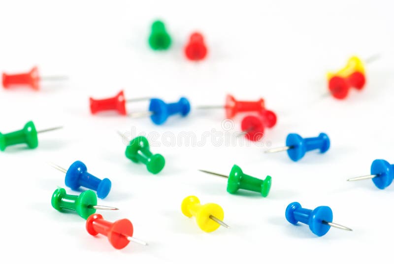 Colorful office push pins stock image. Image of concept - 34669505