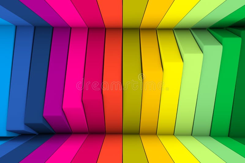 Colorful Offset Boxes Abstract Background 3D Stock Illustration ...