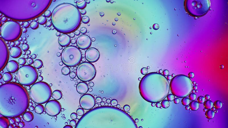 Colorful Oil Bubbles Moving on a Water Surface Stock Video - Video of ...