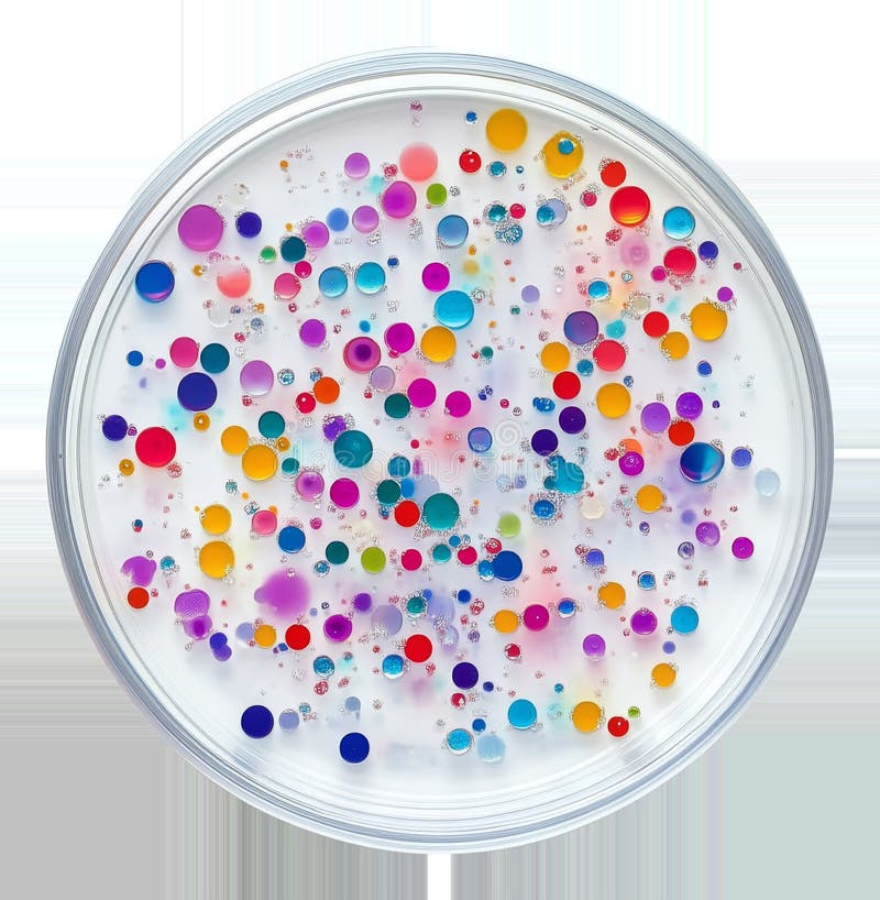 Colorful Oil Drop Patterns in Petri Dish Highlighting Science and Art ...