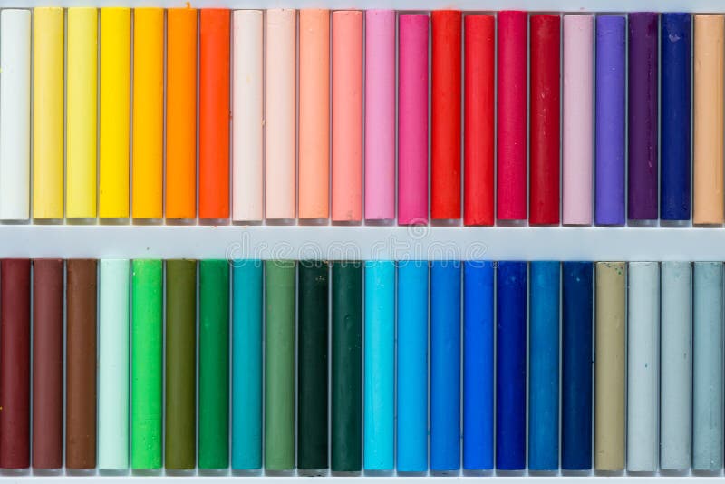 Colorful Oil Pastels in a Box Stock Photo - Image of closeup, drawing ...