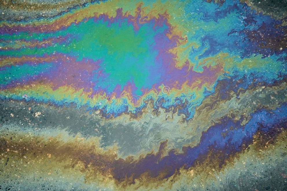 Colorful Oil Slick Creating a Mesmerizing Abstract Pattern Stock Image ...