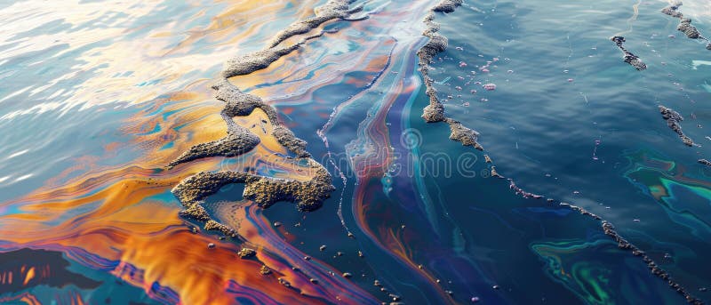 Colorful Oil Spill on the Water Surface Creating Abstract Patterns and ...