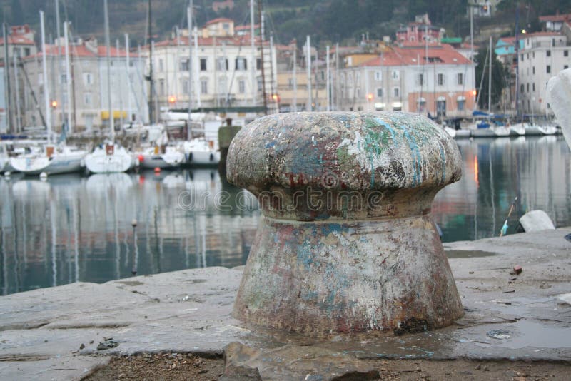 Colorful old bollard stock photo. Image of moor, colorful - 492888