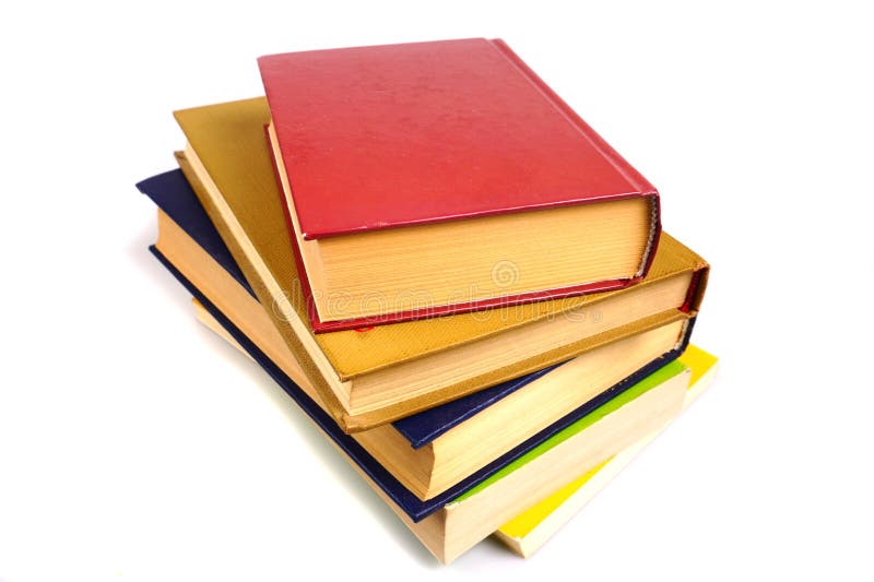 Colorful Old Books Isolated on a White Background. the Concept of ...