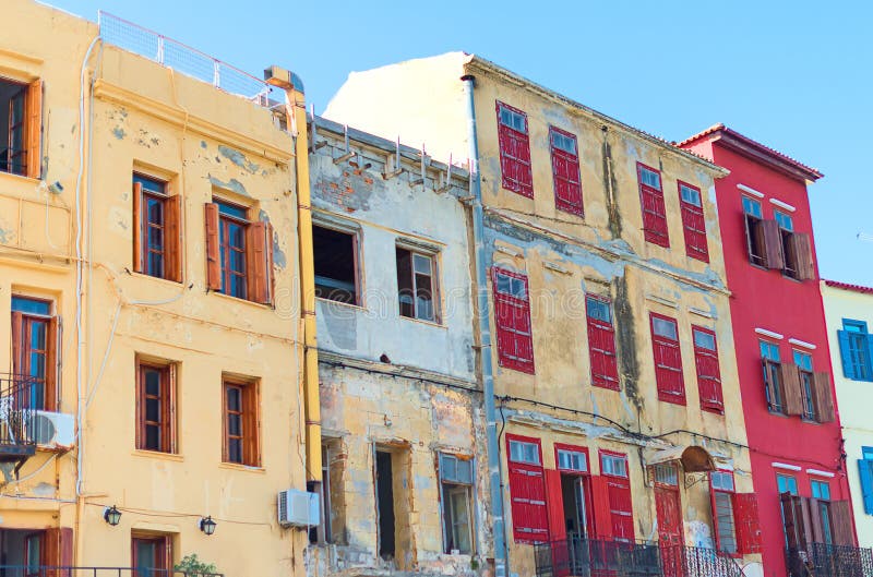 Colorful old houses. stock photo. Image of balcony, mediterranean ...
