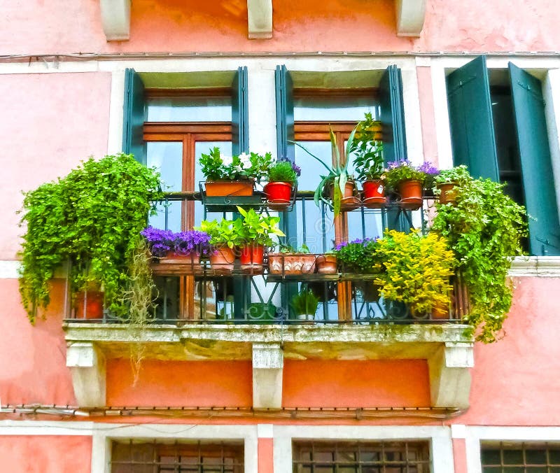Colorful Windows from Venice, Italy Stock Image - Image of house ...
