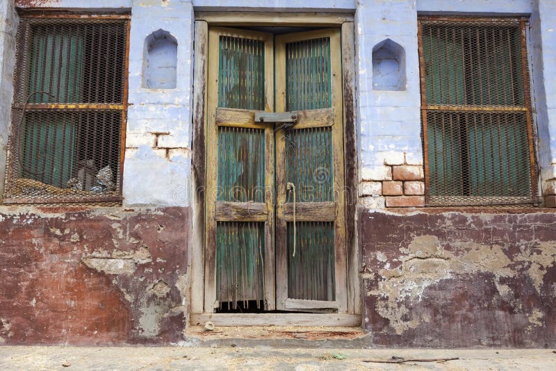 Colorful old wooden door stock photo. Image of home, style - 83085162