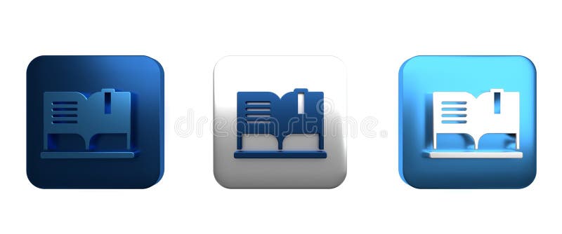 Colorful Open Book Icon Isolated on White Background. Square Button ...