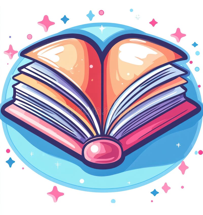 Colorful Open Book on Transparent Background Stock Illustration ...