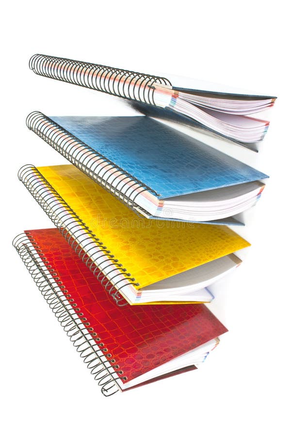 Colorful Open Spiral Notebooks Stock Photo - Image of macro, homework ...
