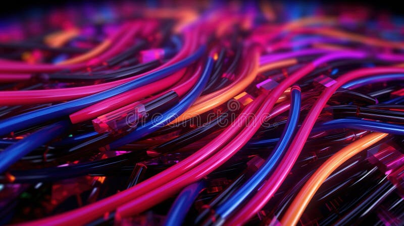 Colorful Optical Fiber Cable Concept for Communication Technology and ...